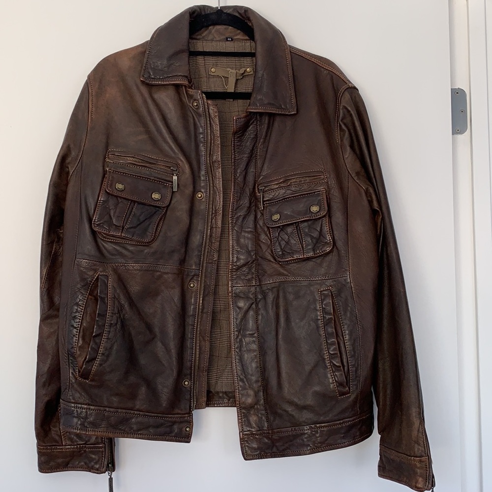 Trapper Cow Nappa Brown Leather Jacket - Gem